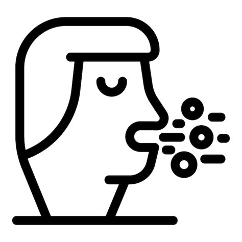 Premium Vector Sick Woman Coughing Spreading Virus Through Droplets Icon