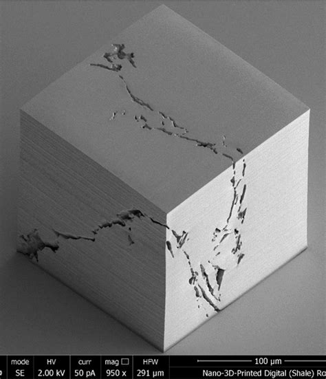 Mpp Printed 150 μm 3 Cube Of Replica Shale Rock With Nanoscale Download Scientific Diagram