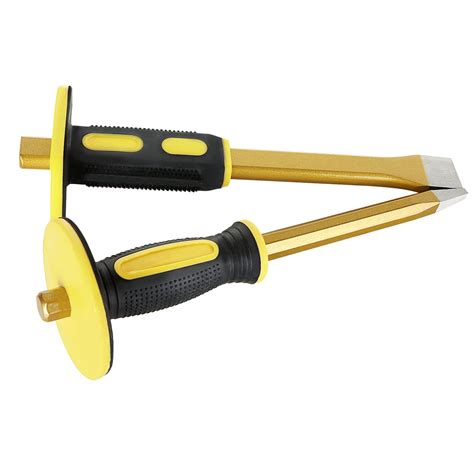 2 Pack 12 Inch Heavy Duty Cold Chisel Set With Hand Protection Flat And