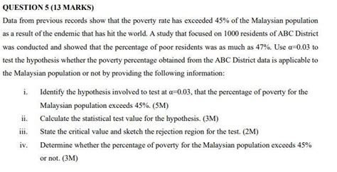 Solved Question 5 13 Marks Data From Previous Records Show