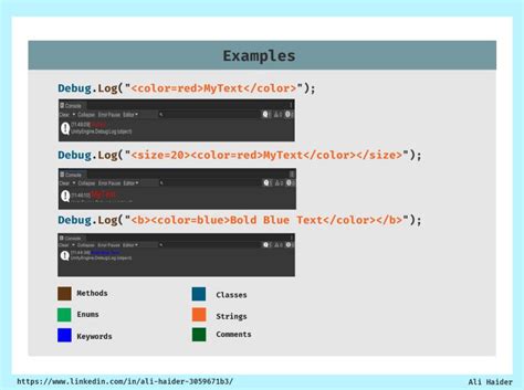 Ali Haider On Linkedin 🖥️ Unity Debugging Tip Make Your Console Logs