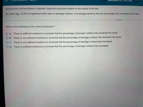 Solved Suppose The Null Hypothesis Is Rejected State The