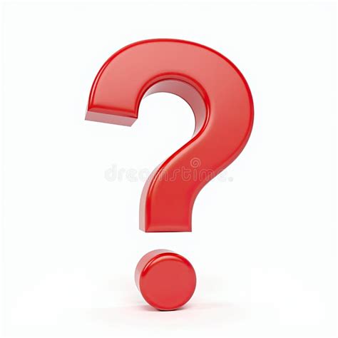 large red question mark standing upright against a white background