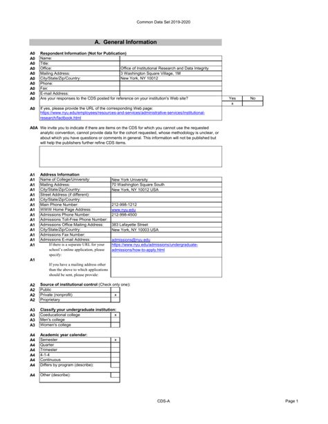 Nyu Common Data Set