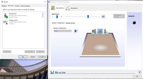 Microphone Realtek High Definition Audio Reshope