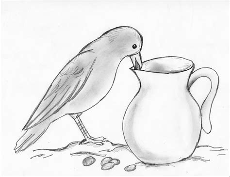 The Crow And The Pitcher Coloring Pages 2025