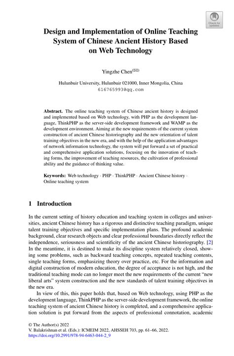 Pdf Design And Implementation Of Online Teaching System Of Chinese