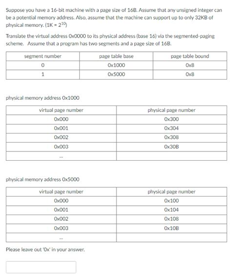 Solved Suppose You Have A 16 Bit Machine With A Page Size Of