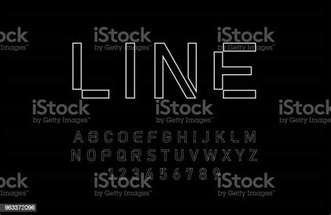 현대 알파벳 선 글꼴 및 숫자 디자인 로고 포스터 초대장 등 타이 포 그래피 글꼴 대문자 및 숫자 벡터 일러스트 레이 터 컴퓨터