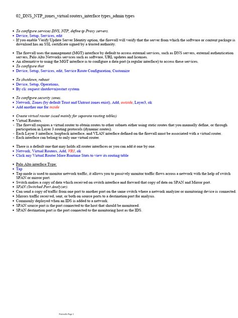02 Dns Ntp Zones Virtual Routers Interface Types Admin Types Pdf Network Switch Computer