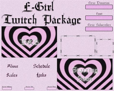 E Girl Twitch Stream Overlay Package Etsy Twitch Twitch Streaming Setup Streaming Setup