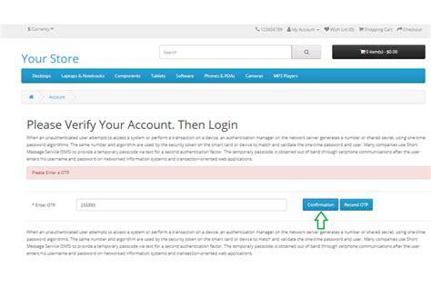 Opencart SMS OTP Verification
