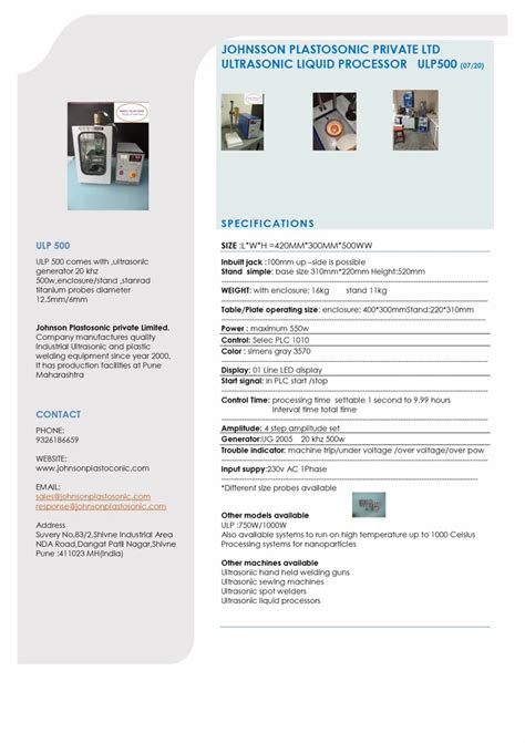 Sonics Probe Sonicator For Chemicals At ₹ 120000 Piece In Pune Id 2855283870162