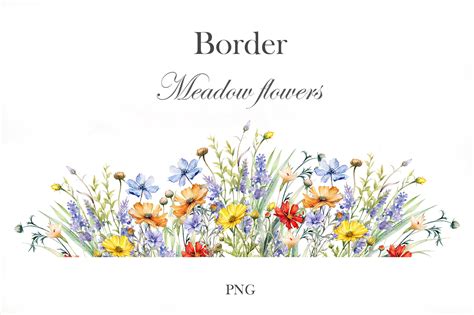 Watercolor Wildflowers Border Graphic By Lesyaskripakart · Creative