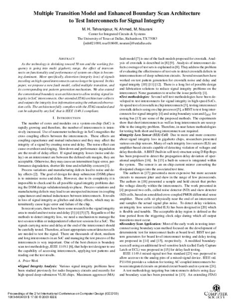 pdf multiple transition model and enhanced boundary scan architecture to test interconnects