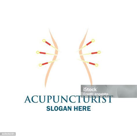 텍스트 공간을 귀하의 슬로건에 대 한 침술 치료 아이콘 슬로건 벡터 일러스트 레이 션 침술에 대한 스톡 벡터 아트 및 기타 이미지 침술 건강 진단 건강관리와 의술