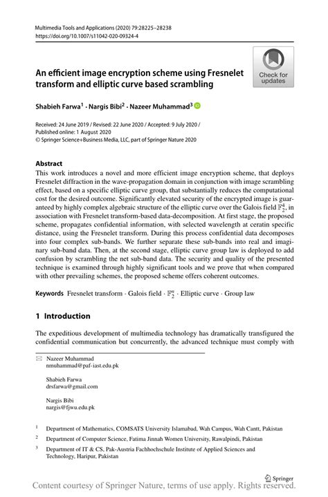 An Efficient Image Encryption Scheme Using Fresnelet Transform And Elliptic Curve Based