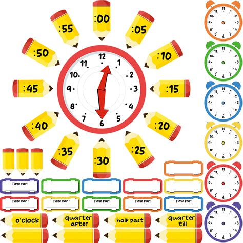 Buy 45 Set Telling Time Bulletin Board Clock Labels For Classroom Telling Time Clock Practice