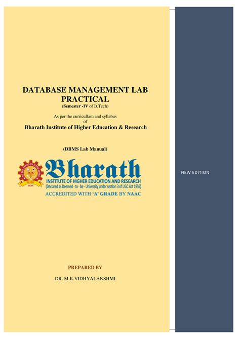 Bcs4l1 Database Management Lab New Edition Database Management Lab