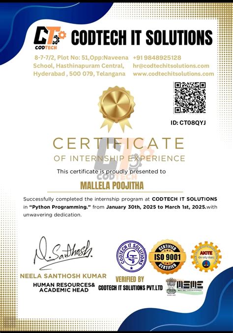 Pythonprogramming Internship Codtech Learning Growth Techskills Mallela Poojitha