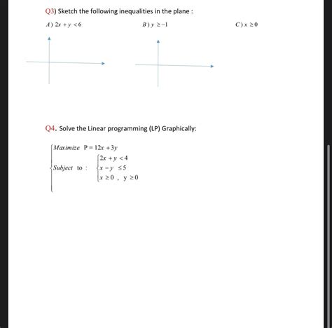 Solved Q3 Sketch The Following Inequalities In The Plane Chegg Com