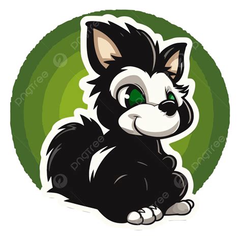 녹색 눈을 가진 흑백 일러스트 스티커 클립 아트 벡터 스컹크 상표 만화 Png 일러스트 및 벡터 에 대한 무료 다운로드 Pngtree