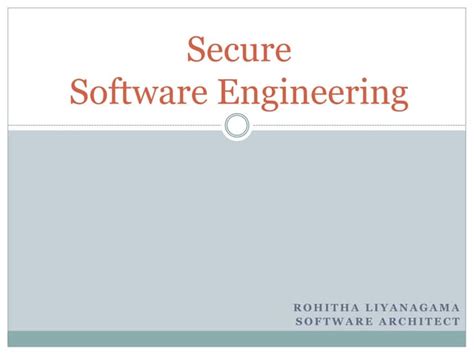 Secure Software Engineering Pptx