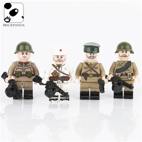 Ww2 военная армия советские солдаты фигурки оружие строительные блоки Вторая мировая война