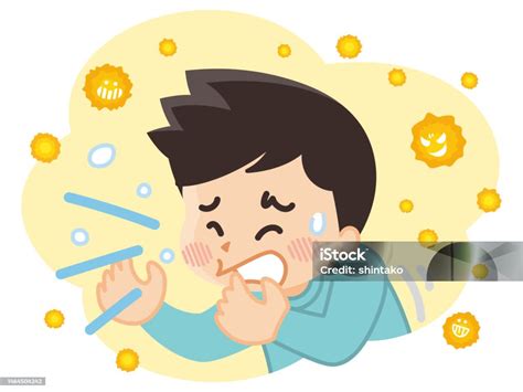꽃가루로 인한 알레르기 증상으로 고통받는 남자 삼나무 꽃가루 재채기 가족에 대한 스톡 벡터 아트 및 기타 이미지 가족 감기와 독감 건초열 Istock