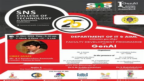 Attended Fdp On Genai Conducted By Aiml Department At Snsct On 16 Nov 2024