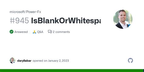 Isblankorwhitespace · Microsoft Power Fx · Discussion 945 · Github