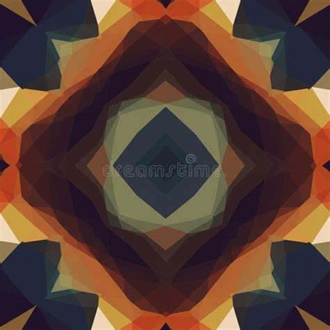 Abstract Geometric Pattern With Overlapping Polygons In Shades Of Orange Blue Stock