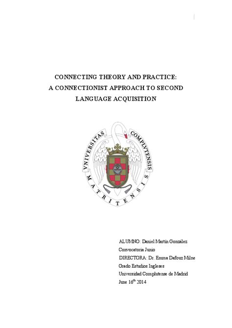 Pdf Connecting Theory And Practice A Connectionist Approach To