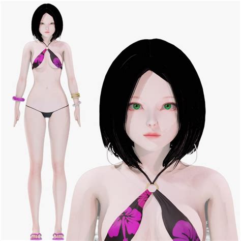 modelo 3d Bikini 0003 UE5 Unity Blender Animación Personaje