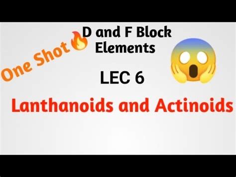 Lanthanoids And Actinoids One Shot Class CBSE Chemistry YouTube