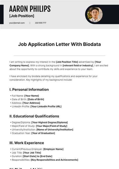 Free Biodata Templates To Edit Online And Print