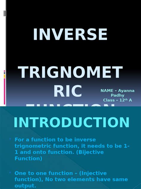 Inverse Trignometry Pdf