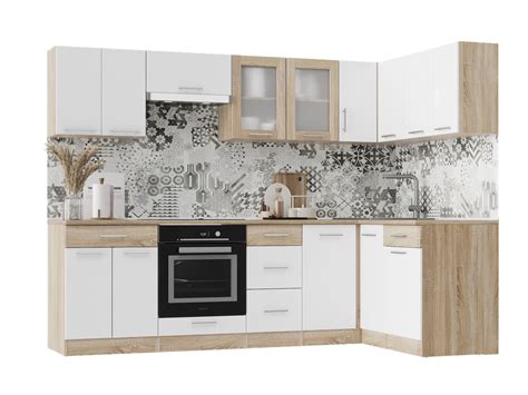 ᐉ Комплект кутової кухні №2 Еверест Еко Нова 2 6х1 4 м без стільниці Сонома Білий ЕК 27002 01