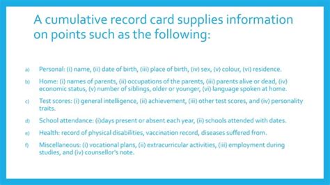 The Cumulative Record Pptx The Cumulative Record Pptx