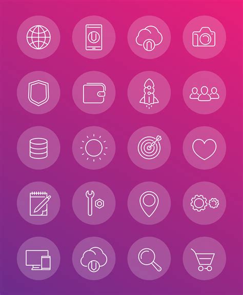 Thin Line Web Icons Pack 4183560 Vector Art At Vecteezy