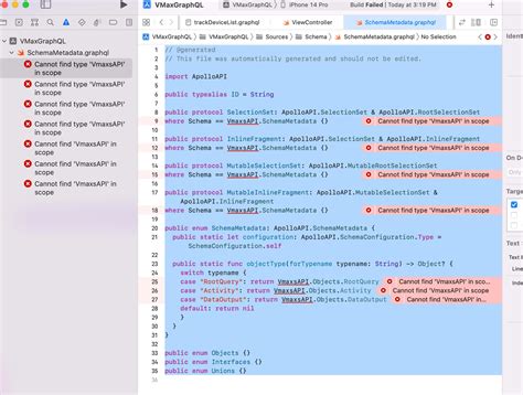 Apollo Auto Generate Code When Compile Getting More Issues Cannot Find Type Schemaname In