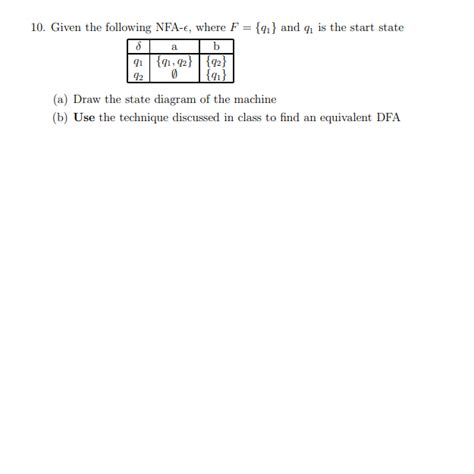 Solved Given The Following NFA Epsilon Where Chegg
