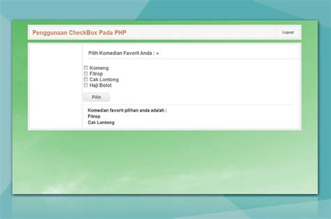 Membuat Program Penggunaan Checkbox Pada Pemrograman Php ~ Filosofi Code
