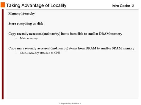 Memory Technology Intro Cache Static RAM SRAM