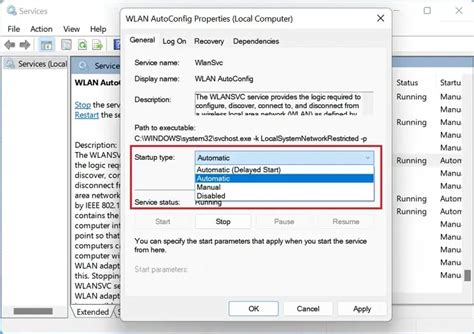 ثابت تعذر على Windows بدء تشغيل خدمة Wlan Autoconfig على الكمبيوتر المحلي
