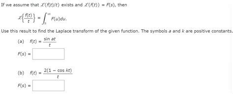 If We Assume That L F T T Exists And L F T F S Chegg Com