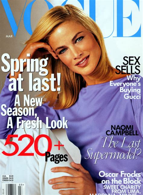 Vogue Us March 1999 Carolyn Murphy Carolyn Murphy Vogue Magazine