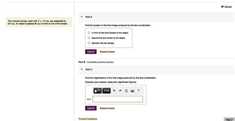 Solved Texts Iireview Part Two Concave Lenses Each With F 14 Cm