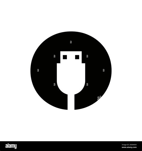 Initial Letter O USB Symbol Design Computer Connection USB Cable Icon Vector Stock Vector Image