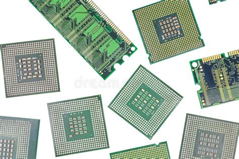 Bunch Of Cpu Central Processor Units And Ram Random Access Memory